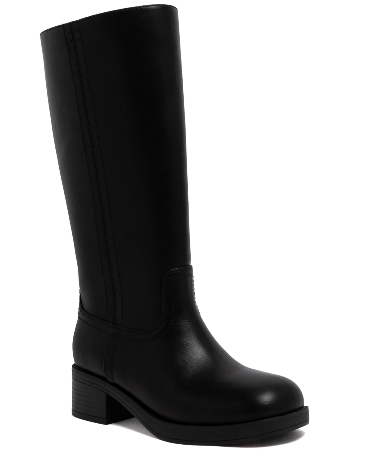 Click here for Sugar Womens Hayzel Mid Shaft Moto Stacked-Heel Bo... prices