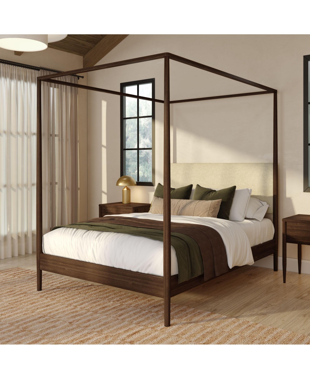 Click here for Plank+Beam Harbor Full Canopy Bed with Upholstered... prices