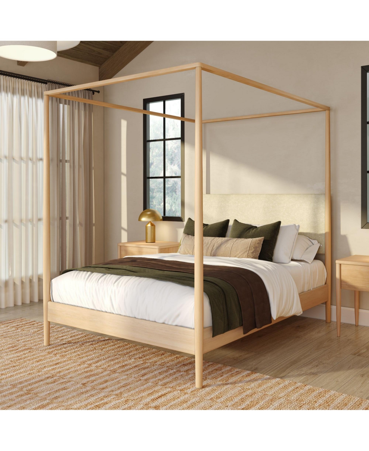 Click here for Plank+Beam Harbor Full Canopy Bed with Upholstered... prices