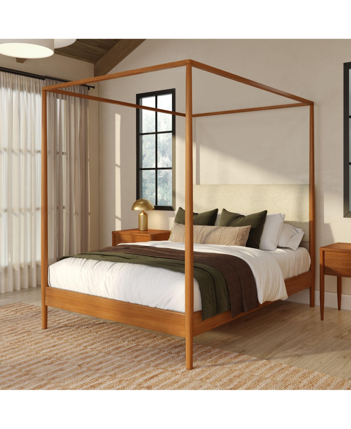 Click here for Plank+Beam Harbor Full Canopy Bed with Upholstered... prices