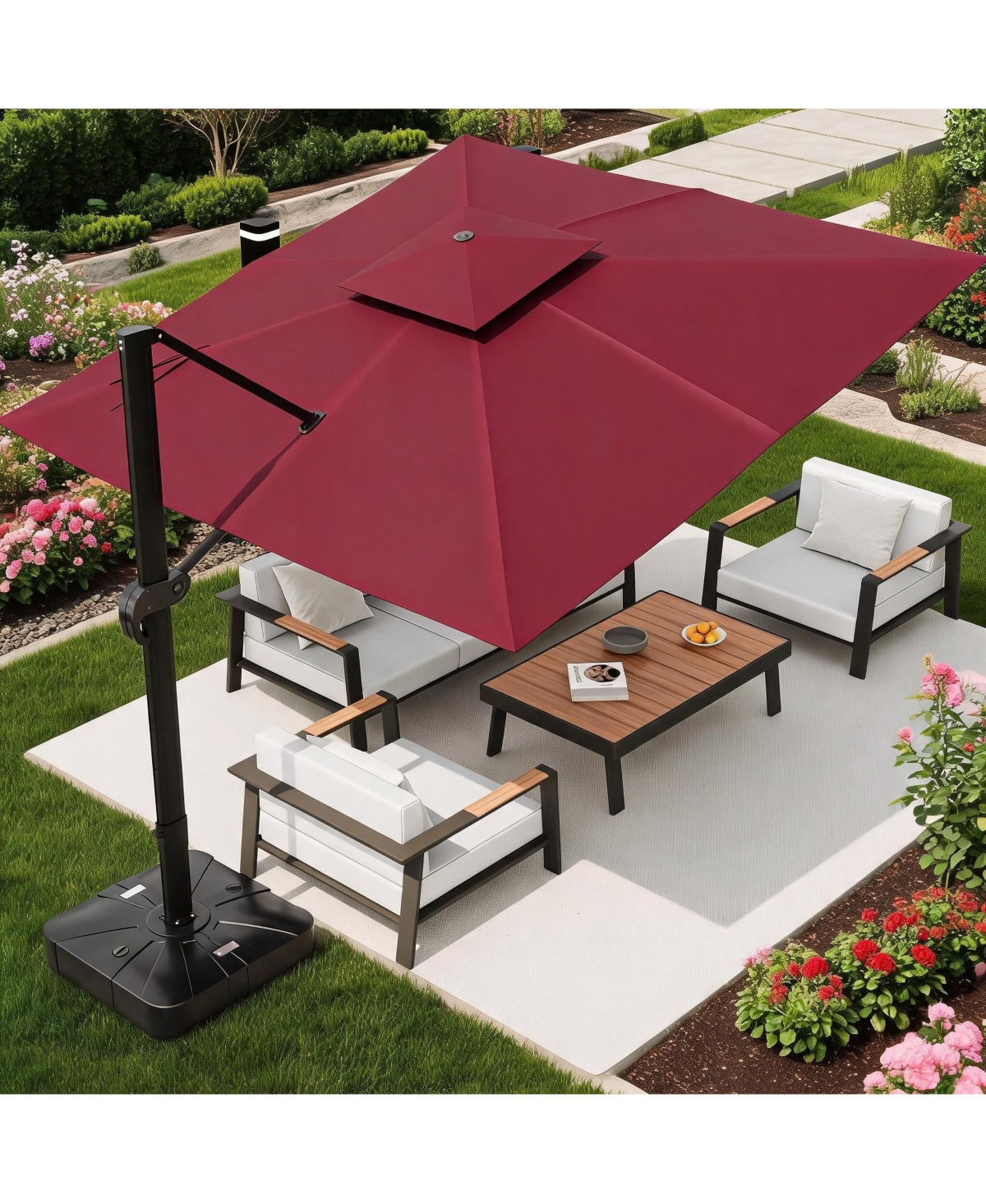 Click here for Gaomon 10x10 Ft Square Cantilever Patio Umbrella... prices