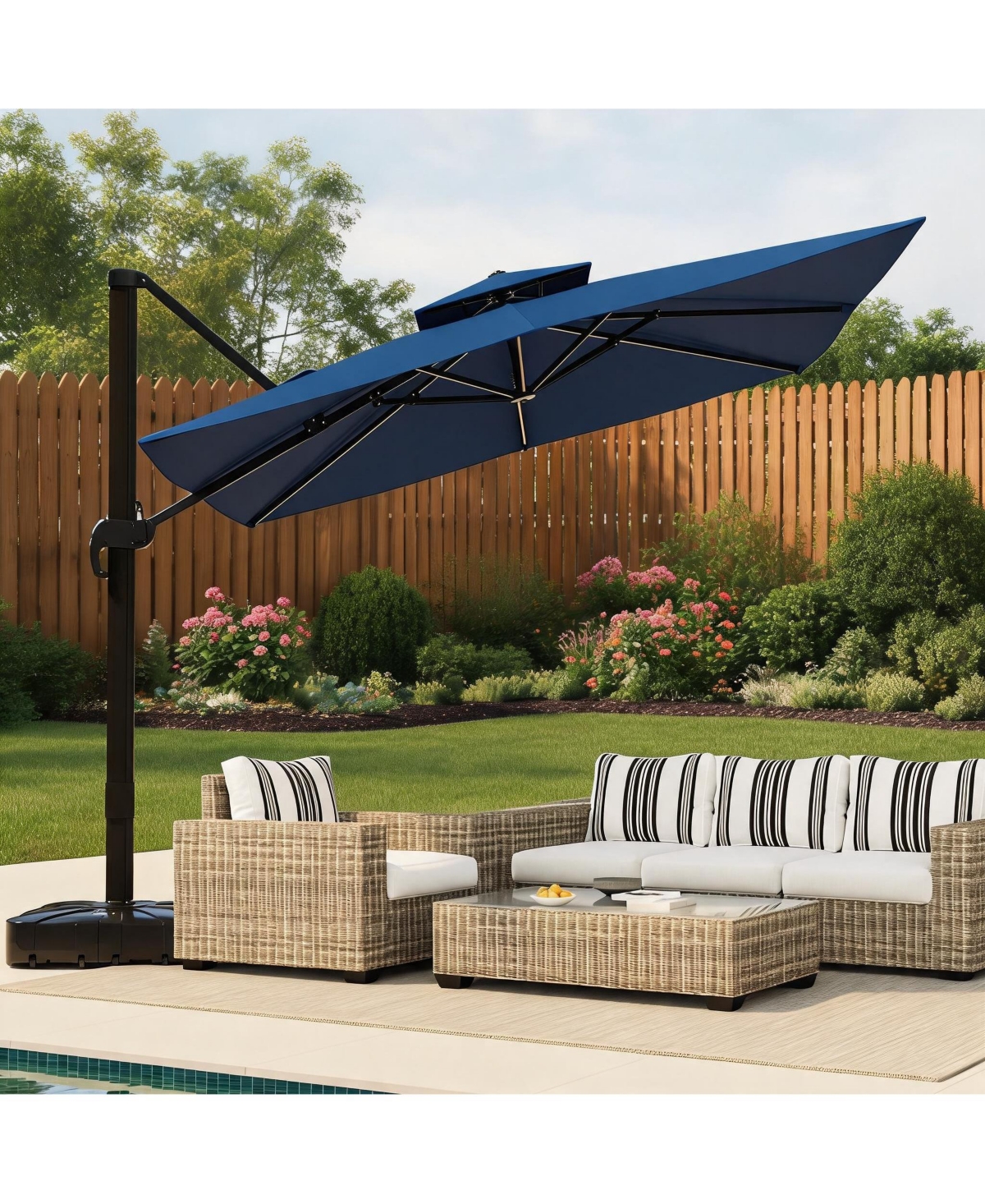 Click here for Gaomon 10x10 Ft Square Cantilever Patio Umbrella... prices