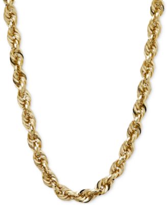 Italian Gold 30" Glitter Rope Necklace (5-1/2mm) in 14k Gold - Macy's