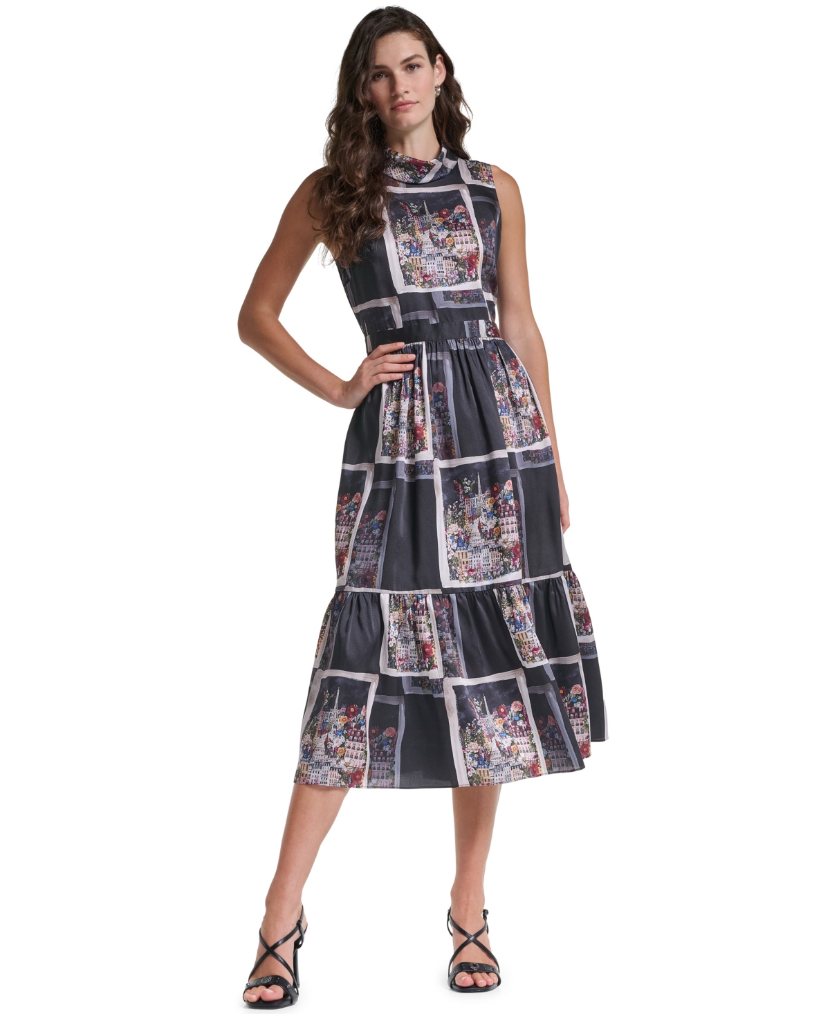Click here for Karl Lagerfeld Paris Womens Printed Flounce-Hem A-... prices