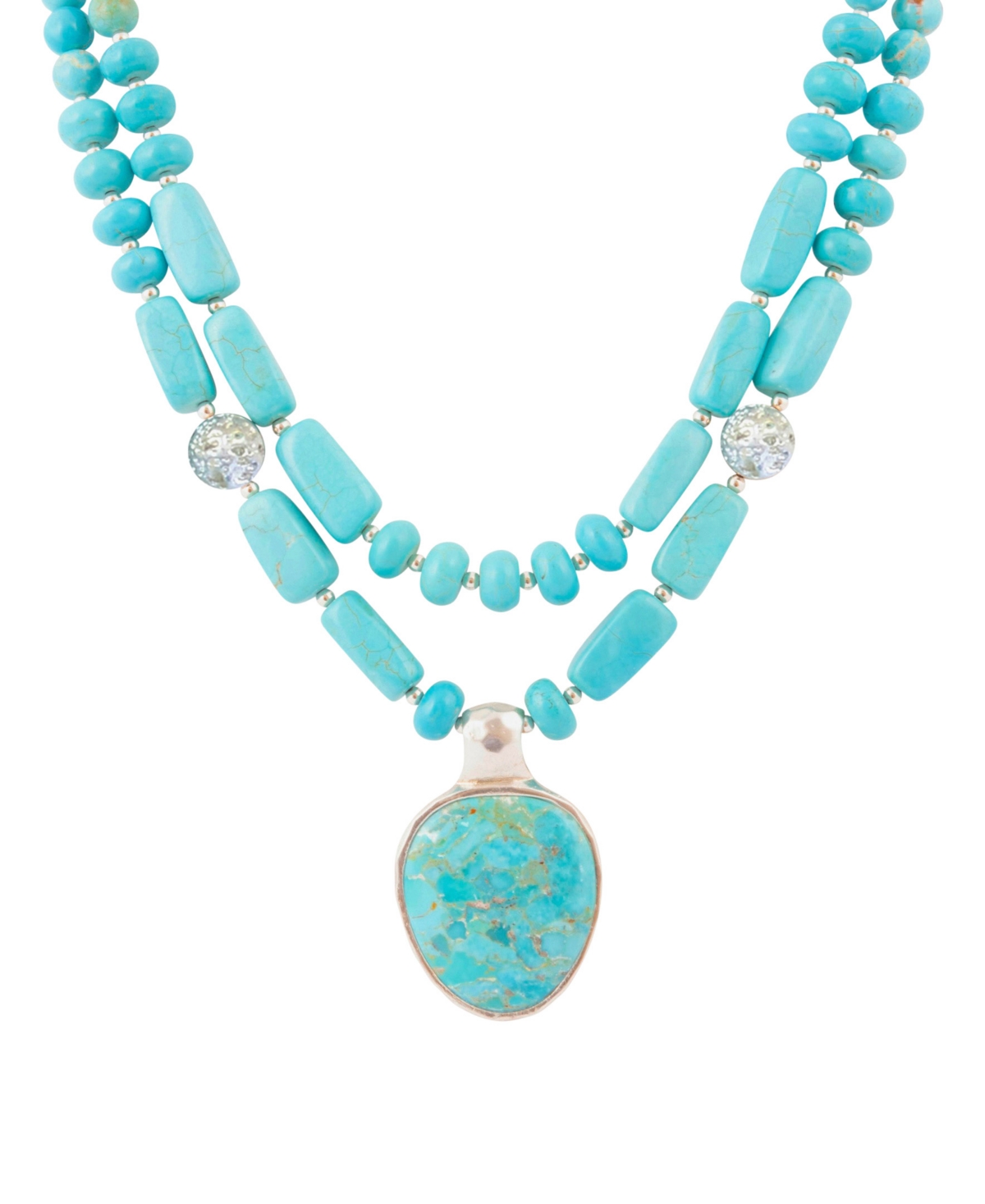 Click here for Barse Double Stranded Blue Turquoise Silver Statem... prices