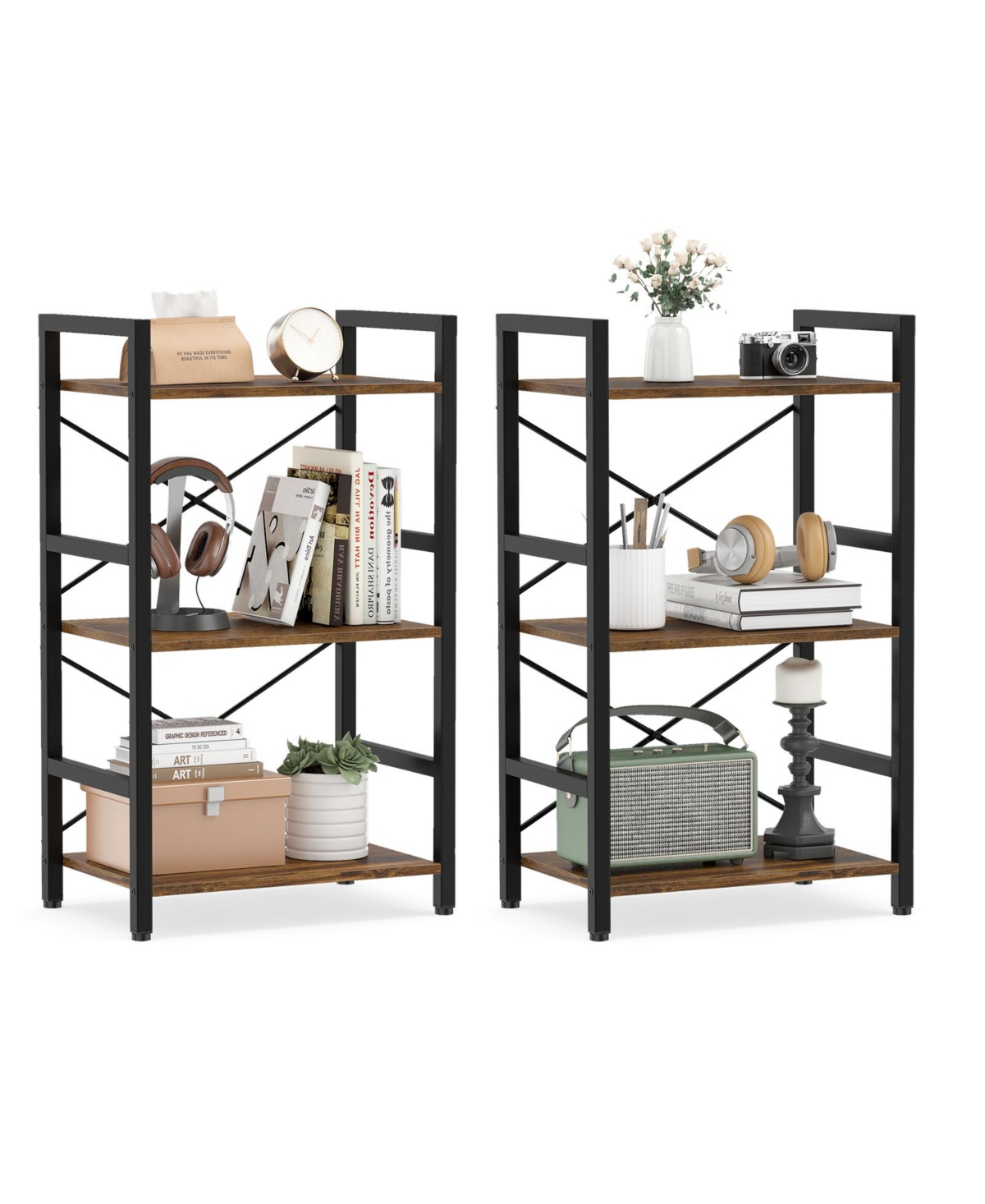 Click here for Costway 3-Tier Industrial Bookshelf  16.5 Width Wo... prices