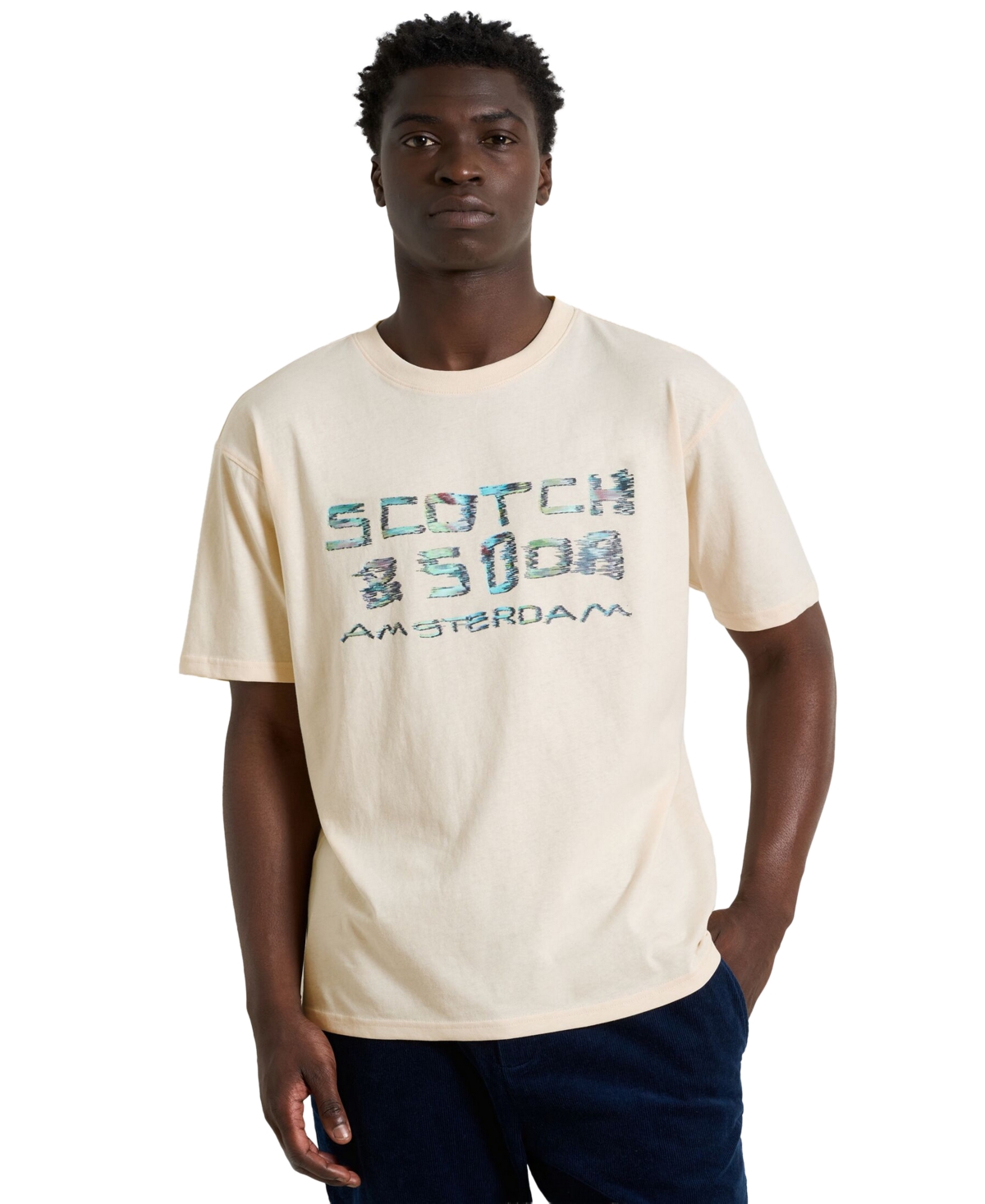 Click here for Scotch & Soda Mens Printed Glitch Graphic T-Shirt... prices