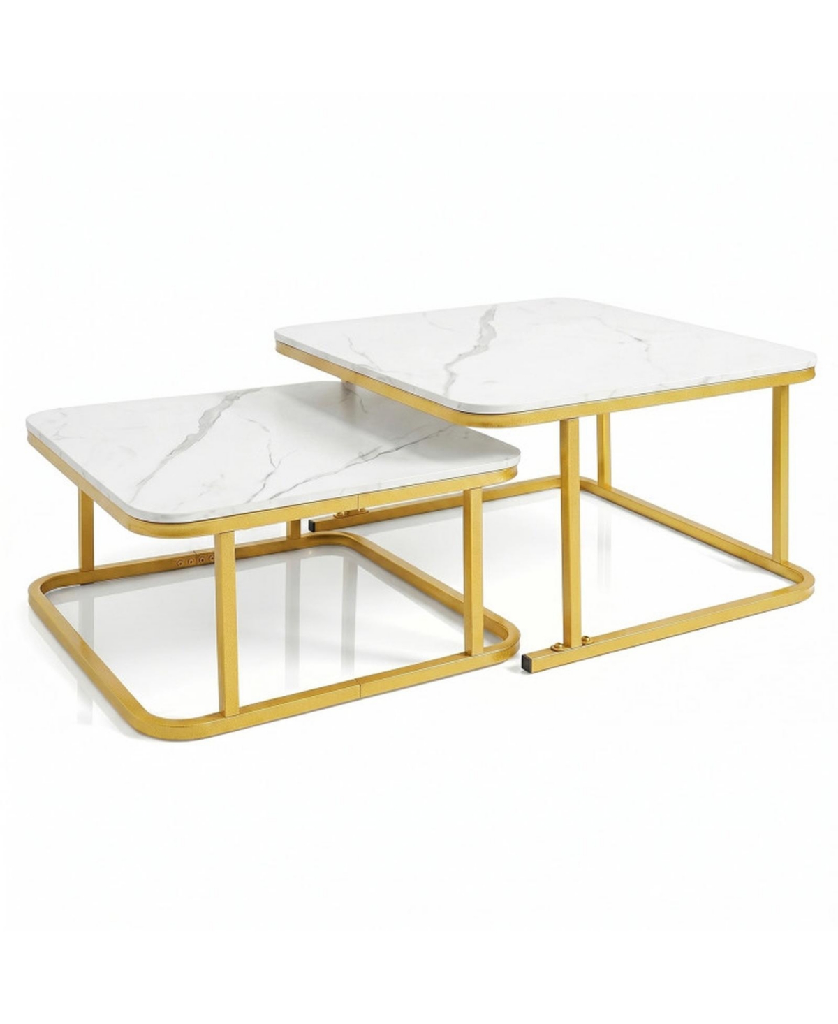 Click here for Sugift Nesting Coffee Table Set of 2 with Faux Mar... prices