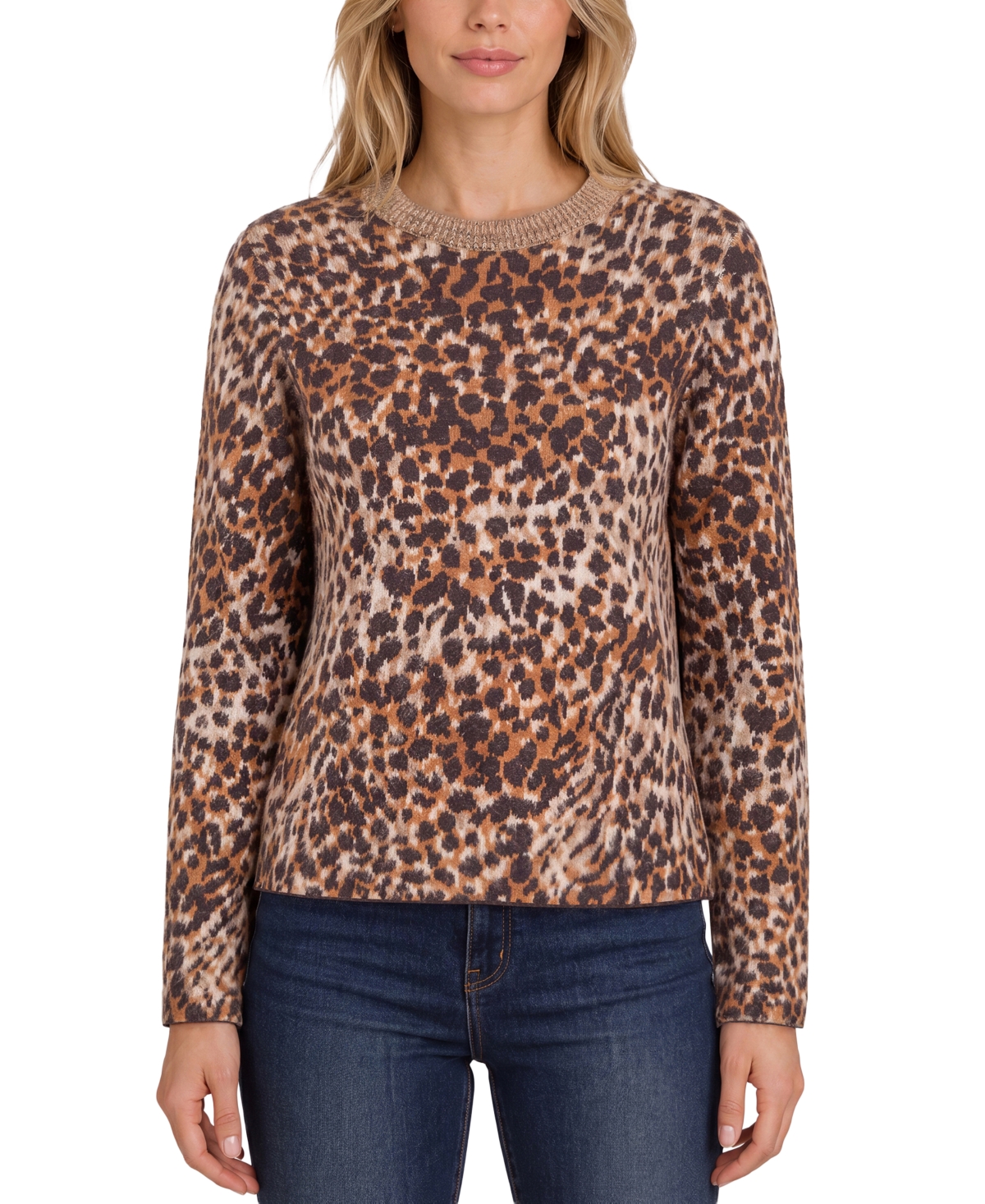 Click here for Liverpool Los Angeles Petite Leopard-Print Long-Sl... prices