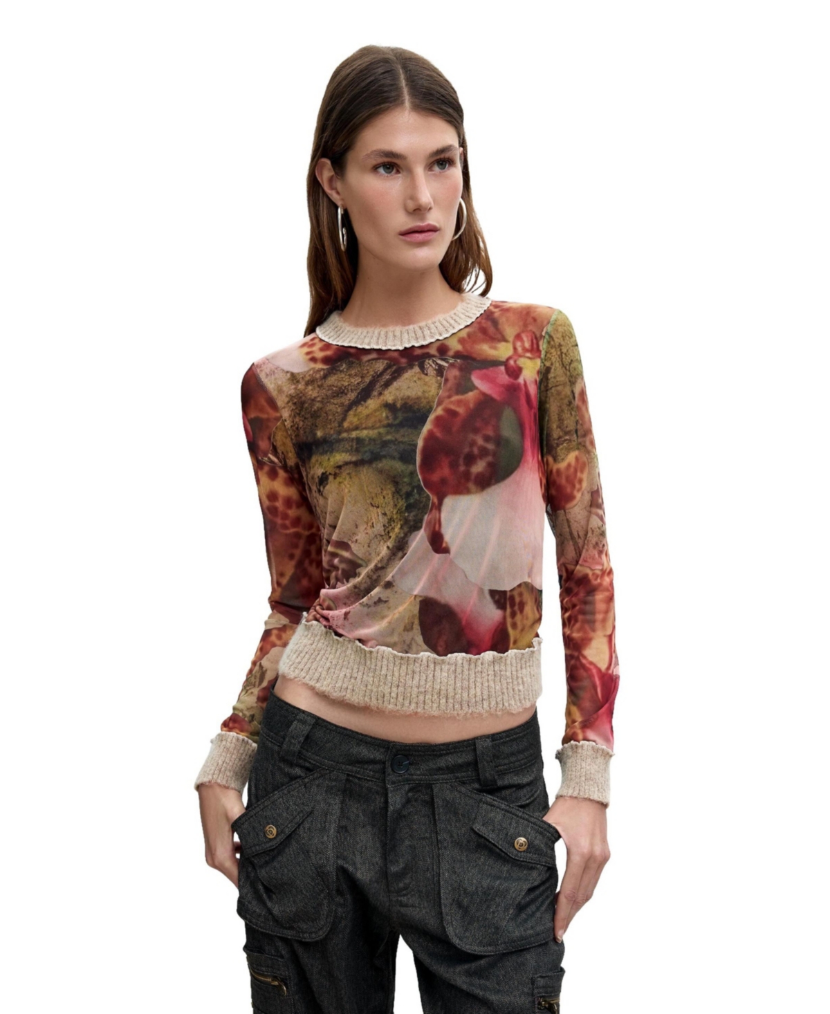 Click here for Desigual Womens Printed Sweater M. C. Lacroix - Sa... prices