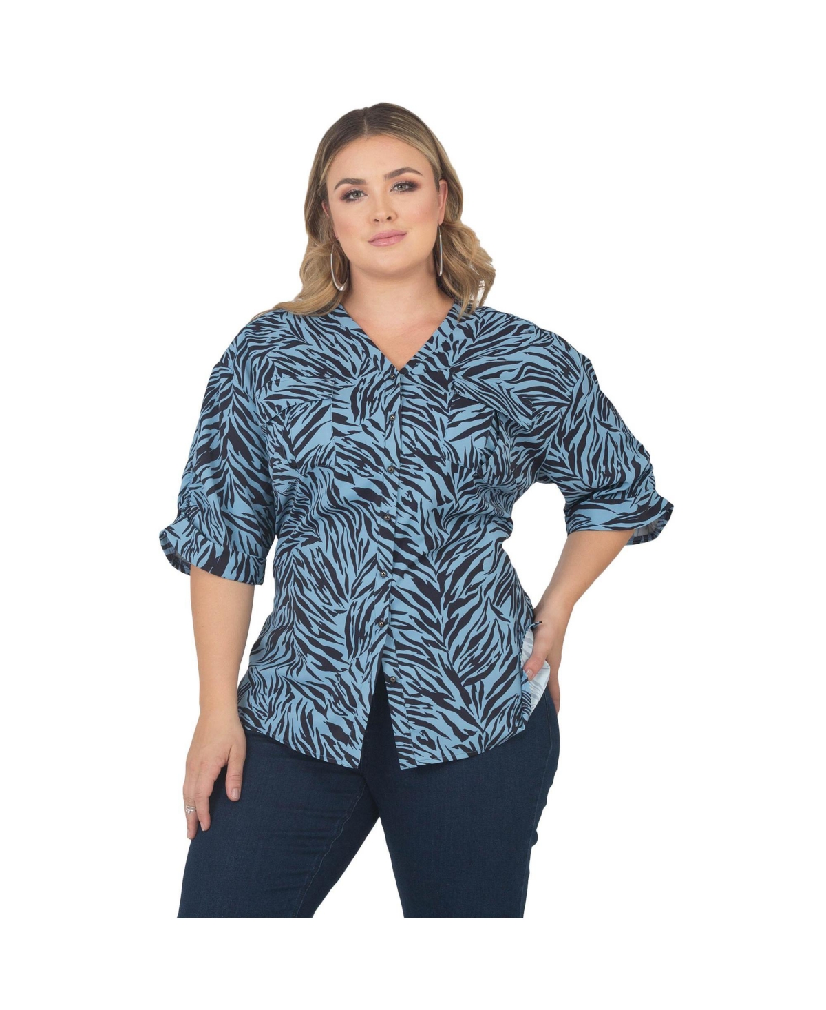 Click here for Standards & Practices Plus Size Zebra-Print Button... prices