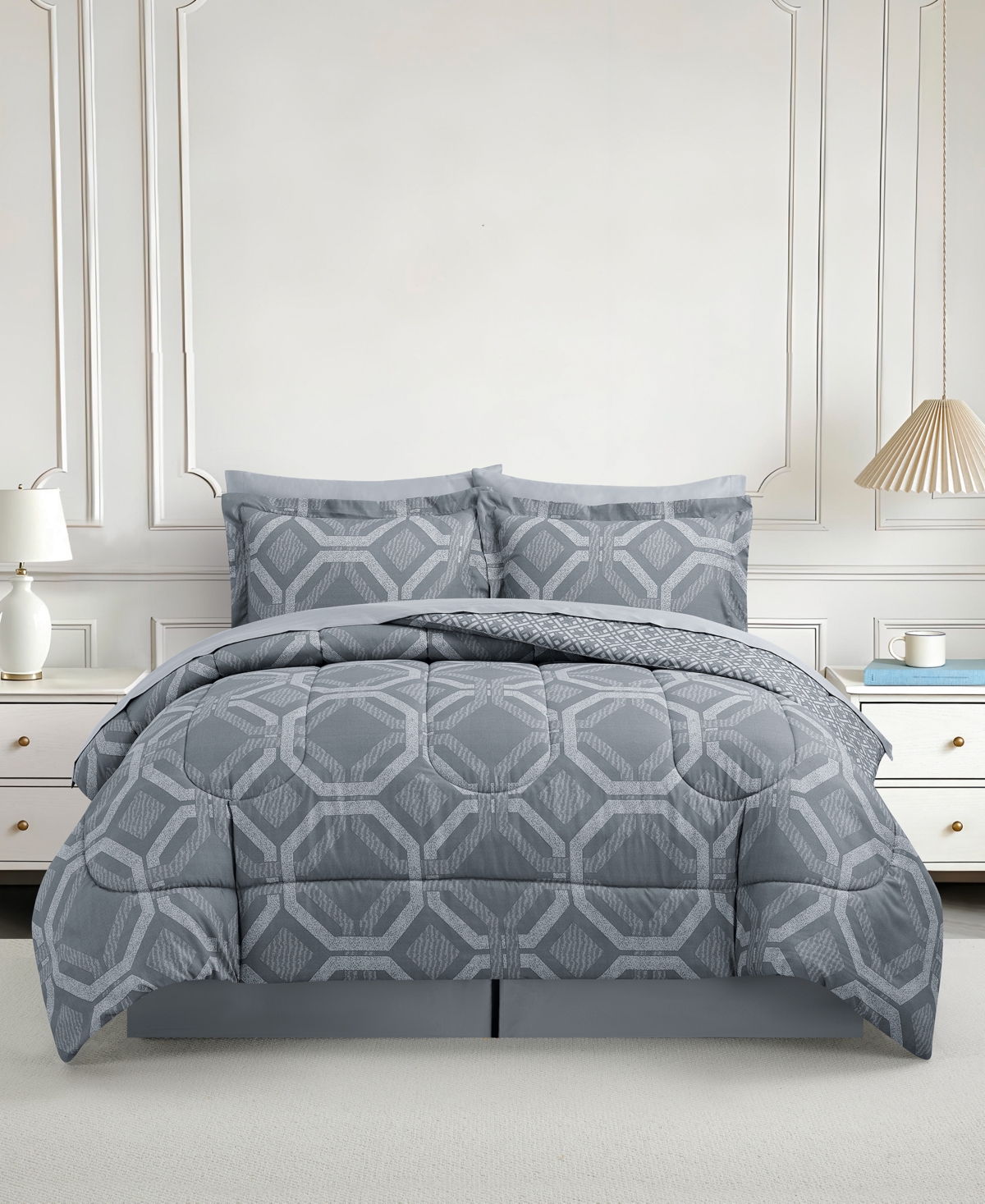 Click here for Macys Darien Geo Reversible Microfiber 8-piece Com... prices