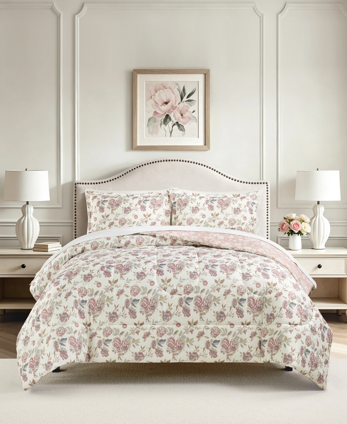 Click here for Macys Painted Rose Reversible Microfiber 3-piece C... prices