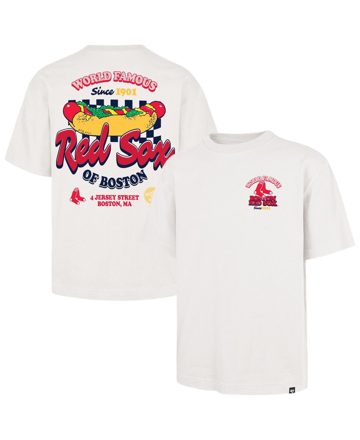 Click here for 47 Brand Mens Cream Boston Red Sox Glizzy T-Shirt... prices
