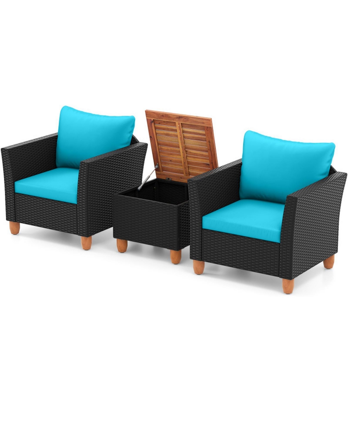 Click here for Gouun 3 Piece Outdoor Wicker Conversation Set with... prices