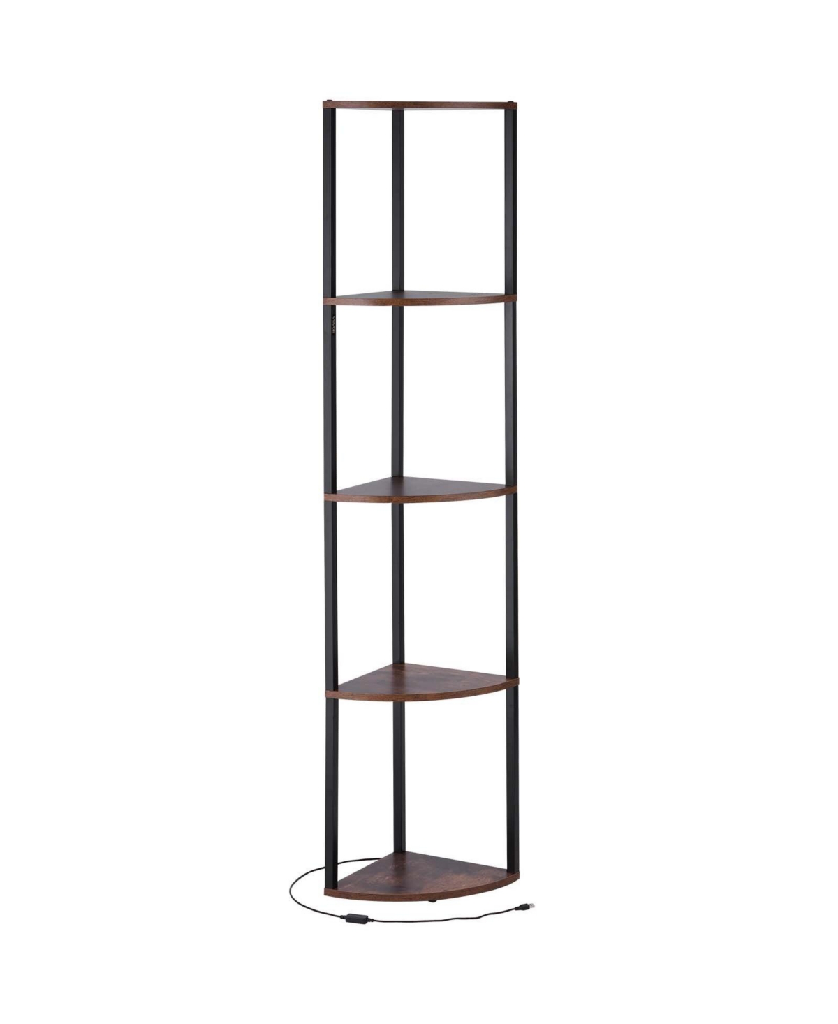 Click here for Slickblue Tall 5 Tier Corner Bookcase with Led Lig... prices