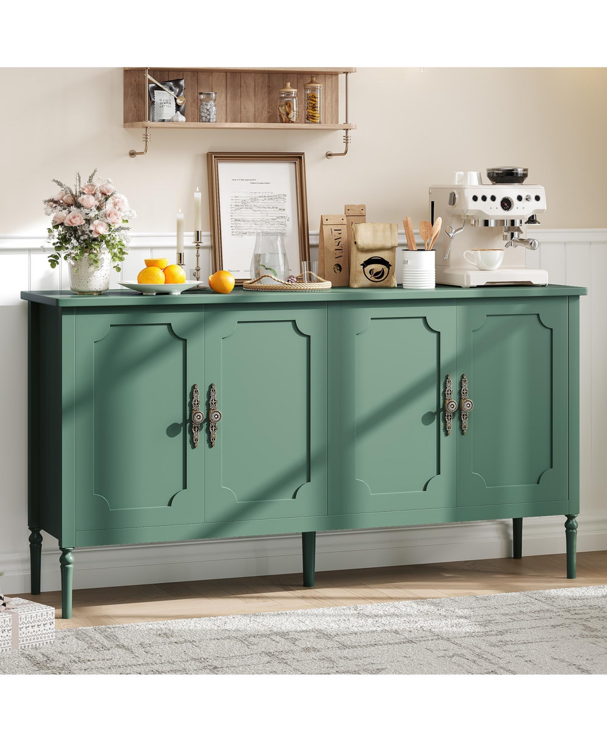 Click here for homfan 59 Inch Wooden Sideboard Buffet Cabinet 4 D... prices