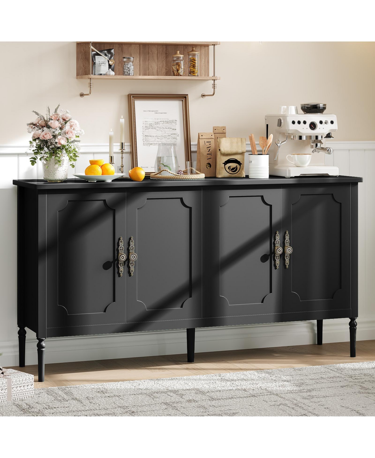 Click here for homfan 59 Inch Wooden Sideboard Buffet Cabinet 4 D... prices