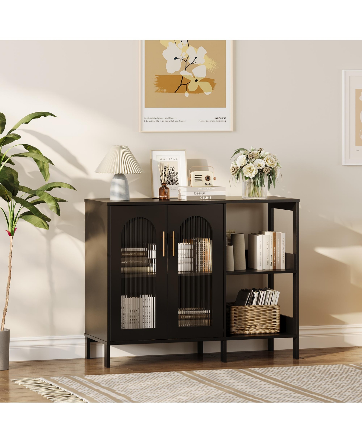 Click here for homfan Sideboard Buffet Cabinet with Glass Arch Do... prices