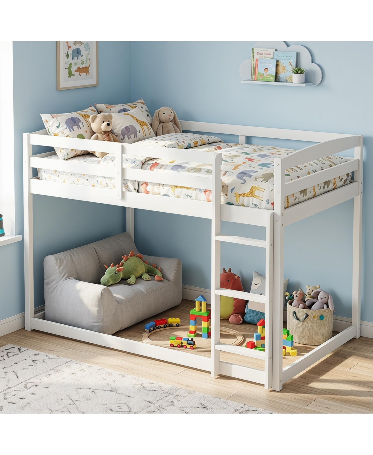 Click here for Gymax Full Over Full Bunk Bed with Full-length Gua... prices