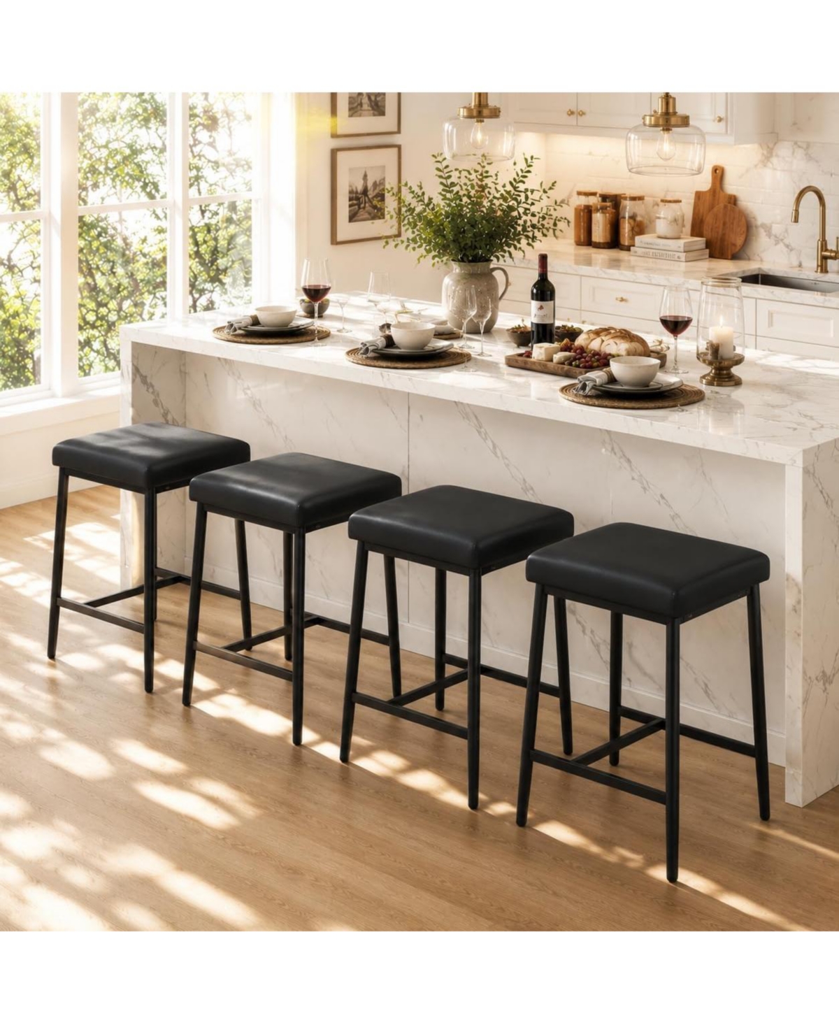Click here for homfan Set of 4 26 Backless Counter Stools with Ex... prices