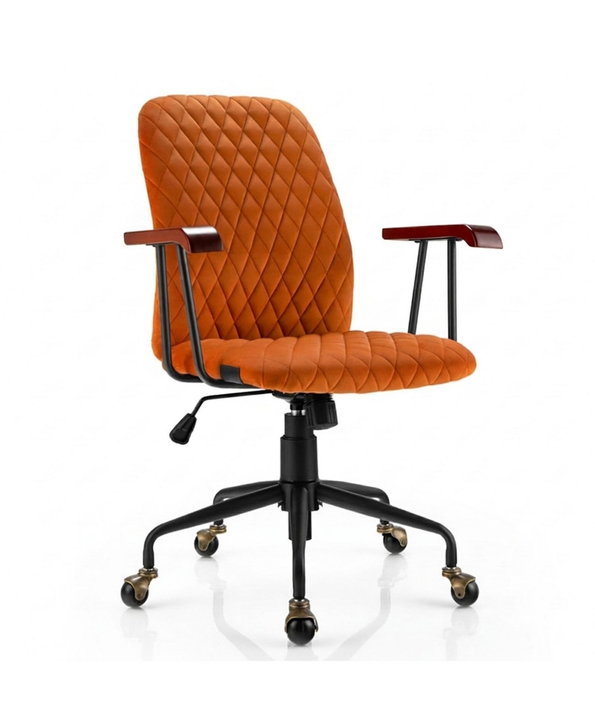Click here for Gouun Velvet Home Office Swivel Chair with Wooden... prices