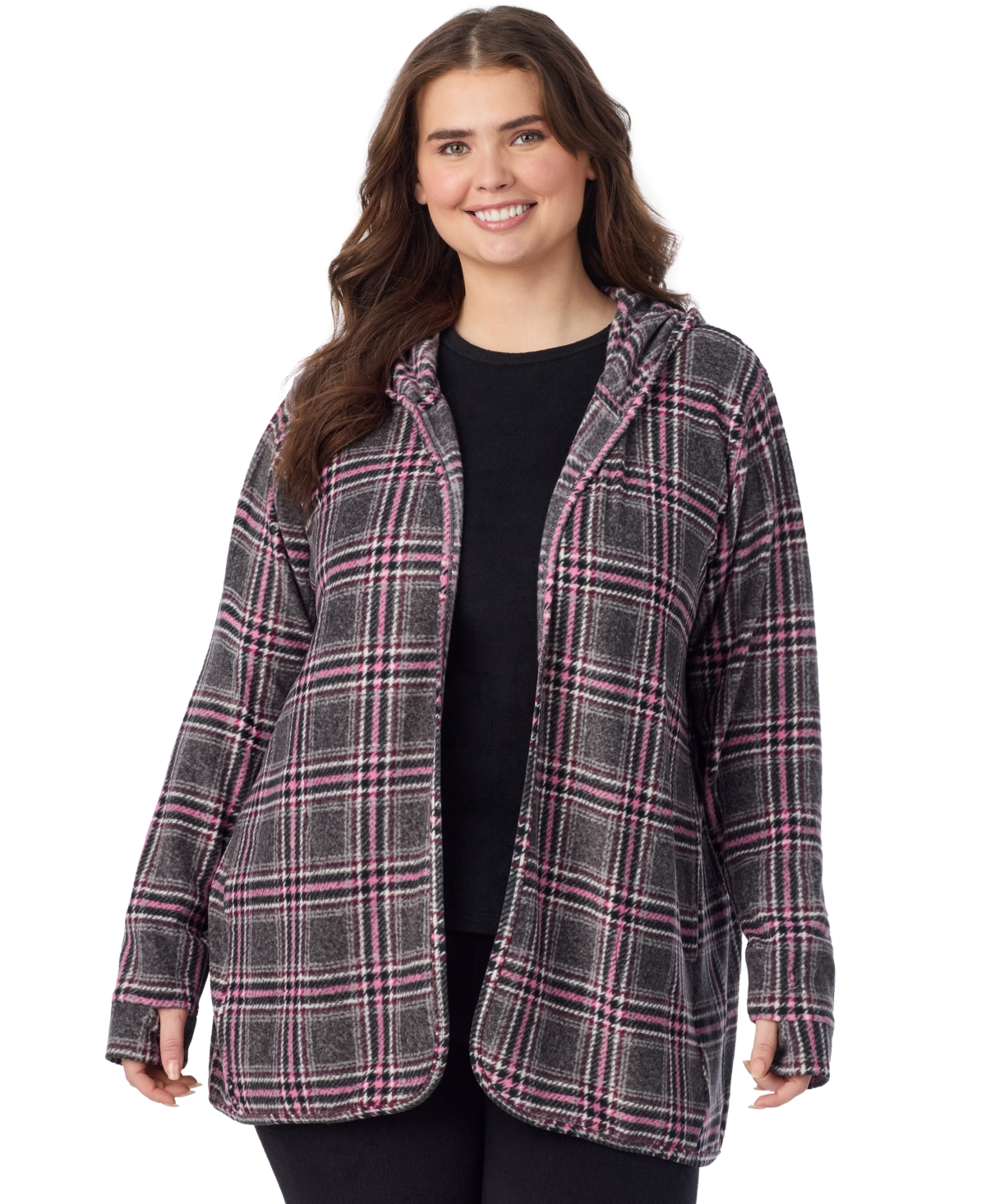 Click here for Cuddl Duds Plus Size Hooded Long-Sleeve Fleecewear... prices