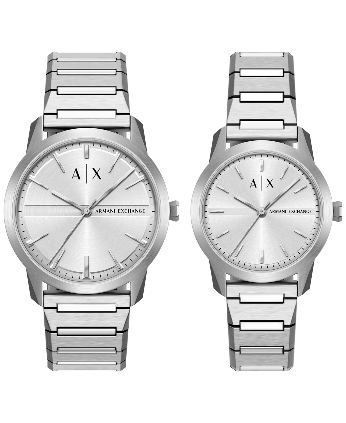 Click here for Armani Exchange Mens Quartz Three Hand Silver Stai... prices