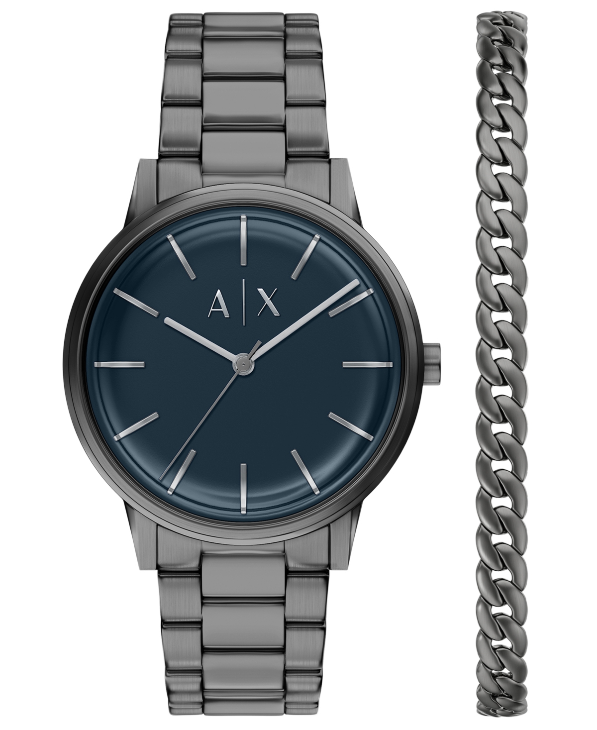 Click here for Armani Exchange Mens Quartz Three Hand Gunmetal St... prices
