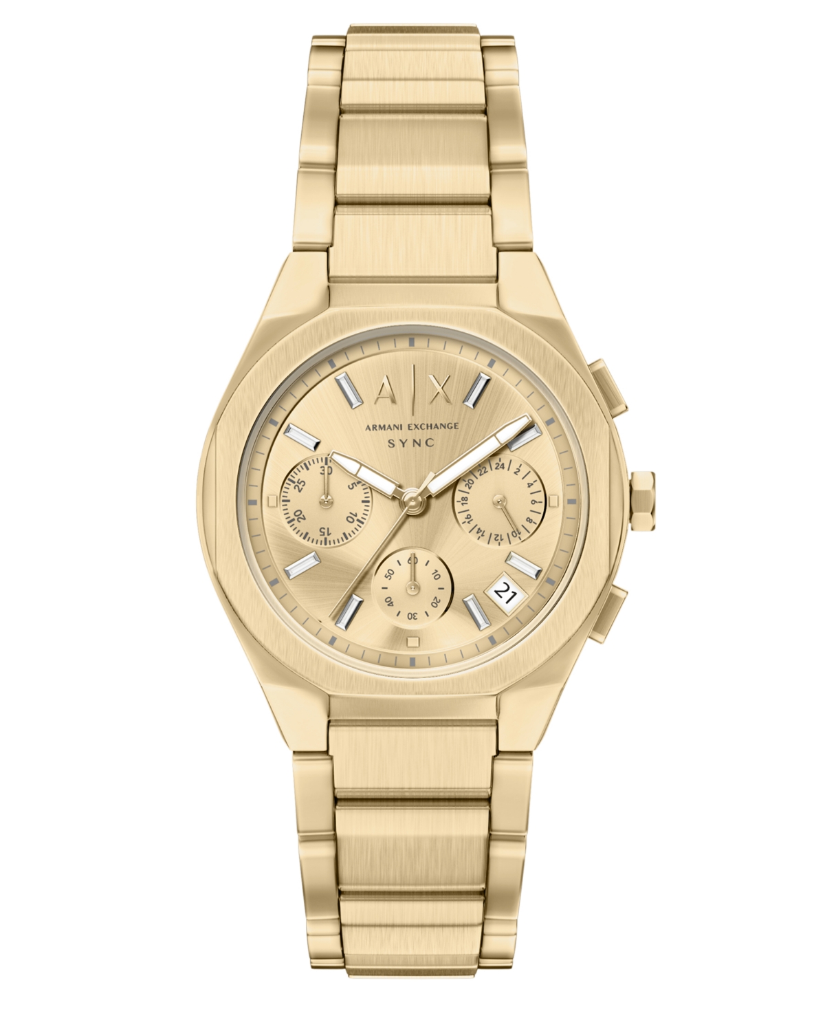 Click here for Armani Exchange Womens Sync Quartz Chronograph Gol... prices