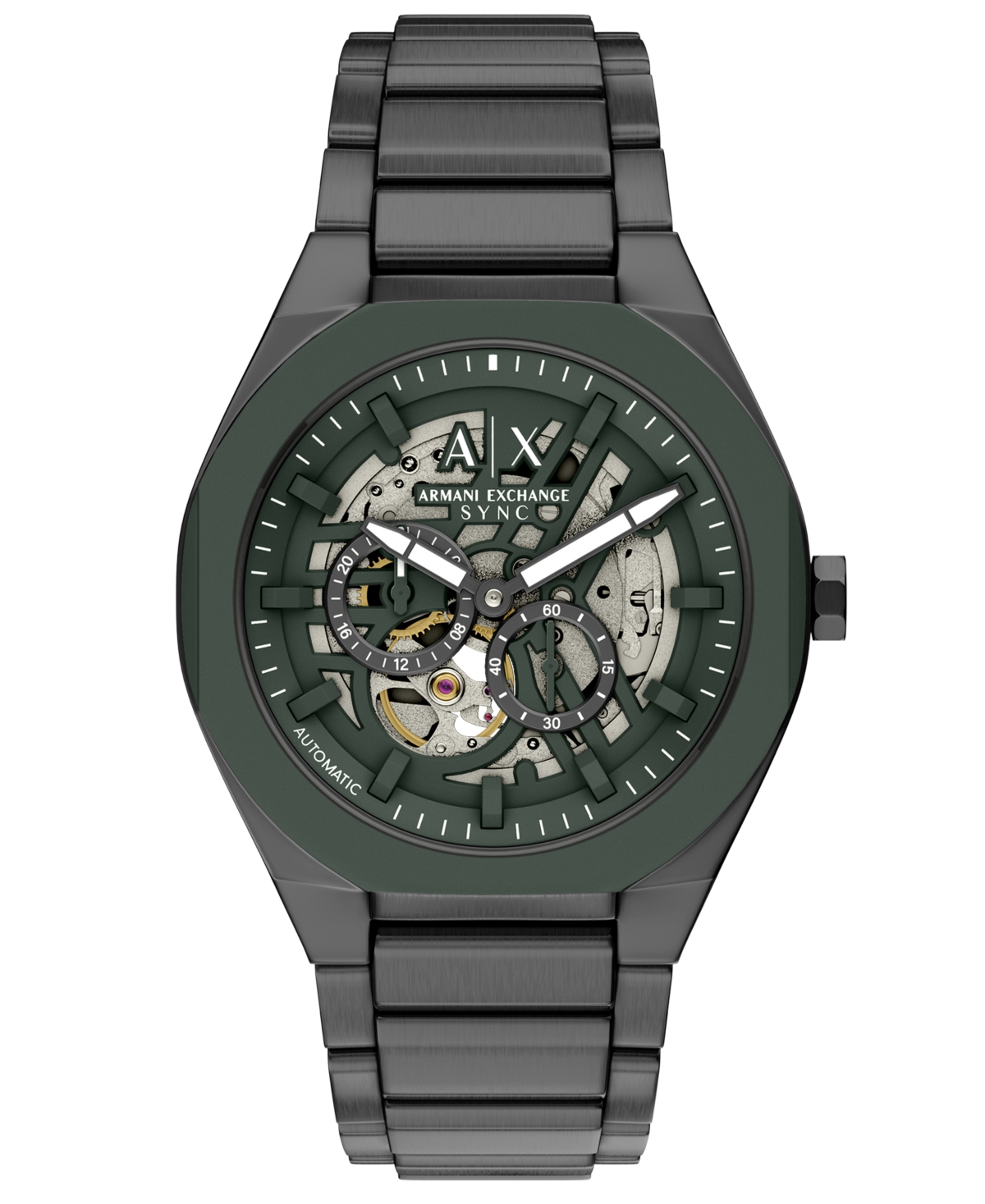 Click here for Armani Exchange Mens Sync Automatic Gunmetal Stain... prices