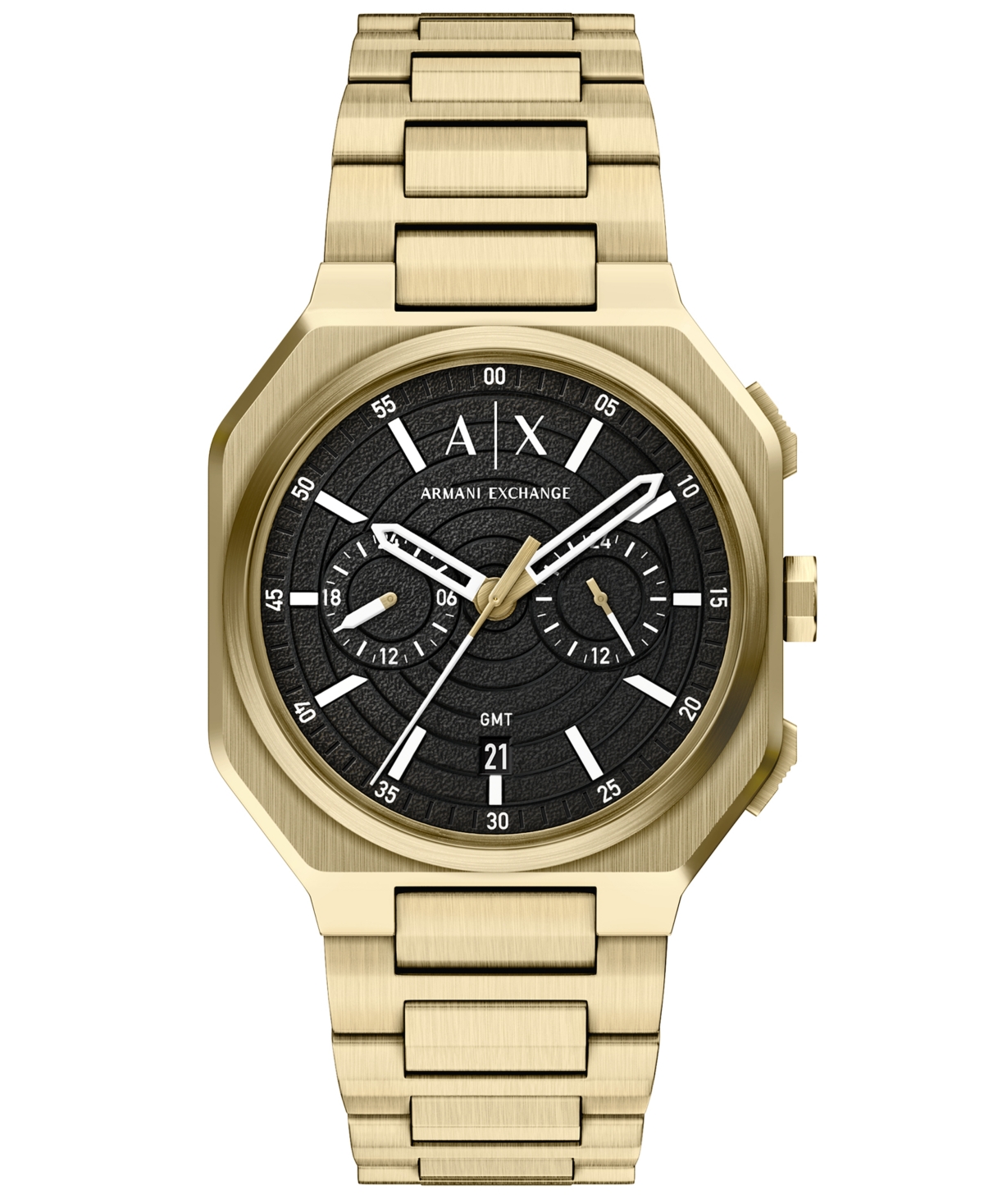Click here for Armani Exchange Mens Quartz Dual Time Gold Stainle... prices