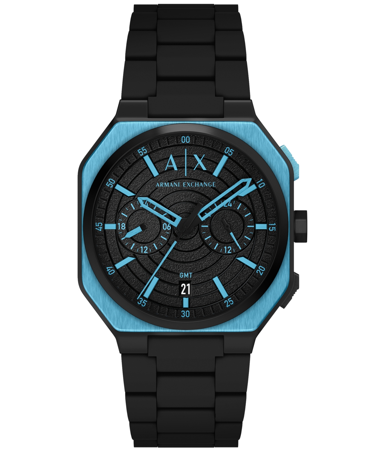 Click here for Armani Exchange Mens Quartz Dual Time Black Stainl... prices