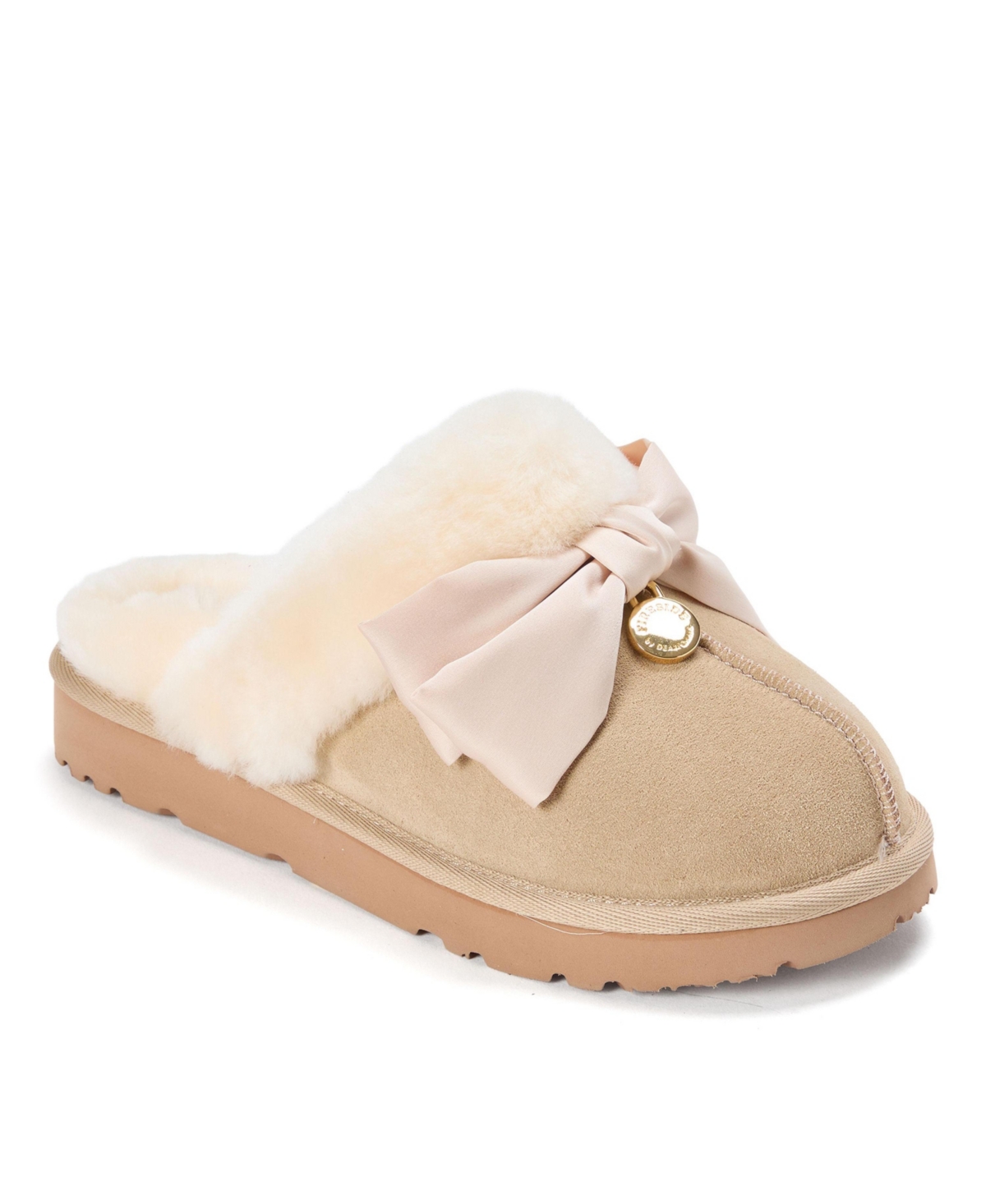 Click here for Dearfoams Womens Fireside by Sydney Dream Bow Scuf... prices