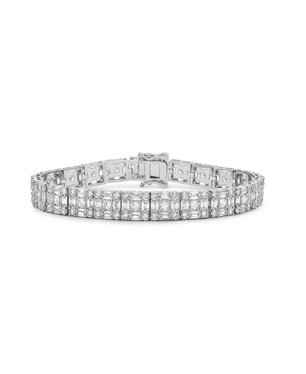 Click here for Macys Fine Silver-Plated Pave Box Tennis Bracelet... prices