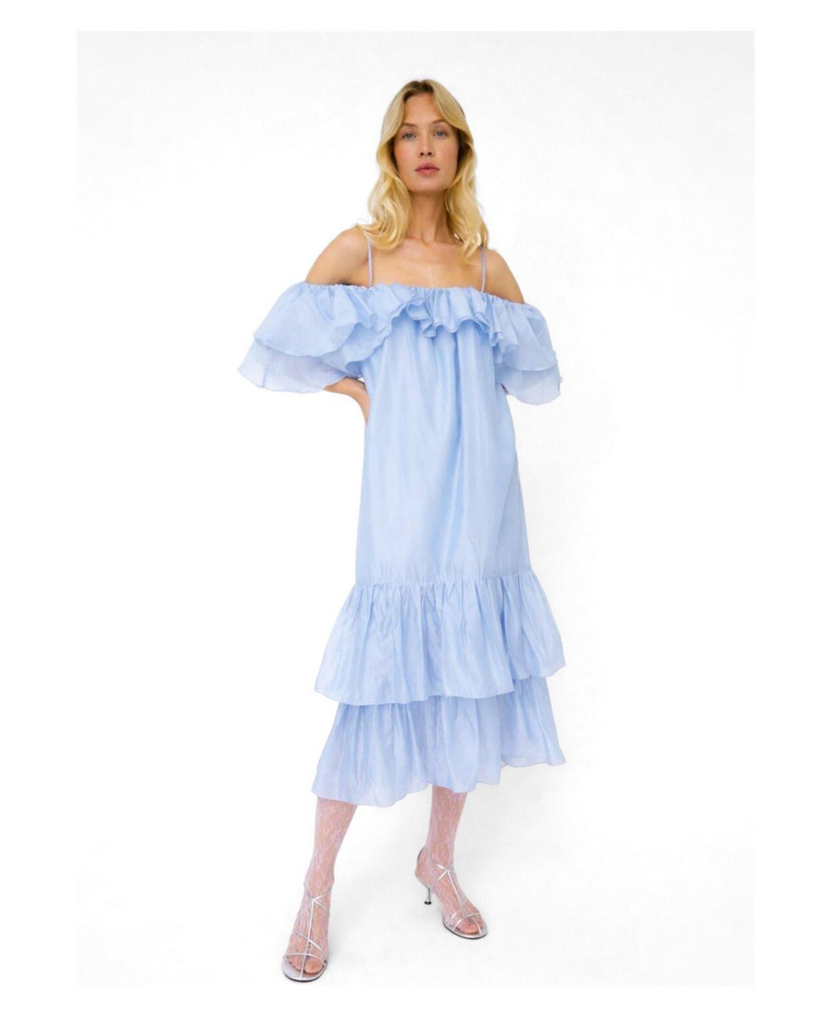 Click here for Cras Womens Lively Off-the-Shoulder Tiered Ruffle... prices
