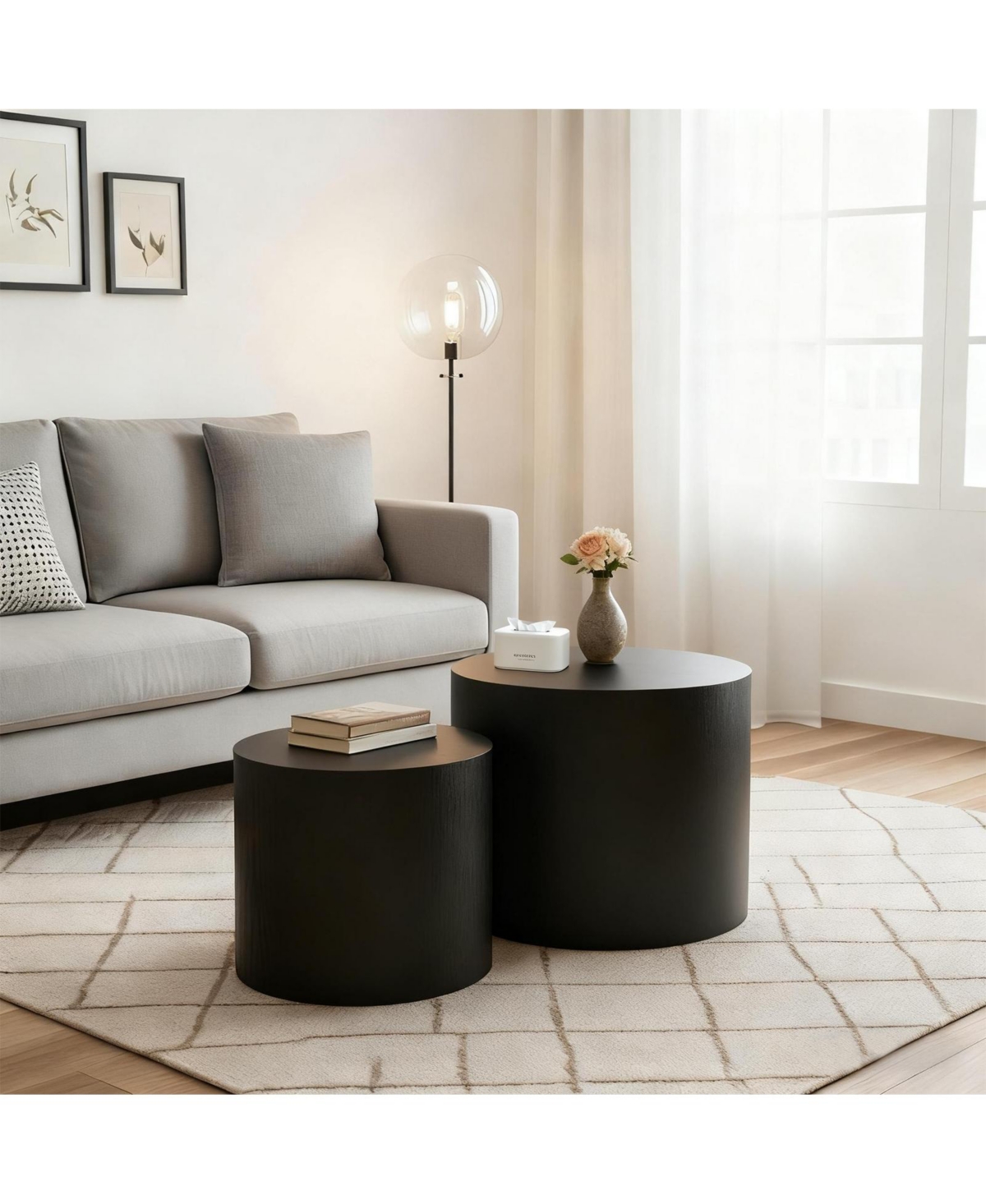 Click here for Clihome Nesting Coffee Table Set of 2  Modern Roun... prices