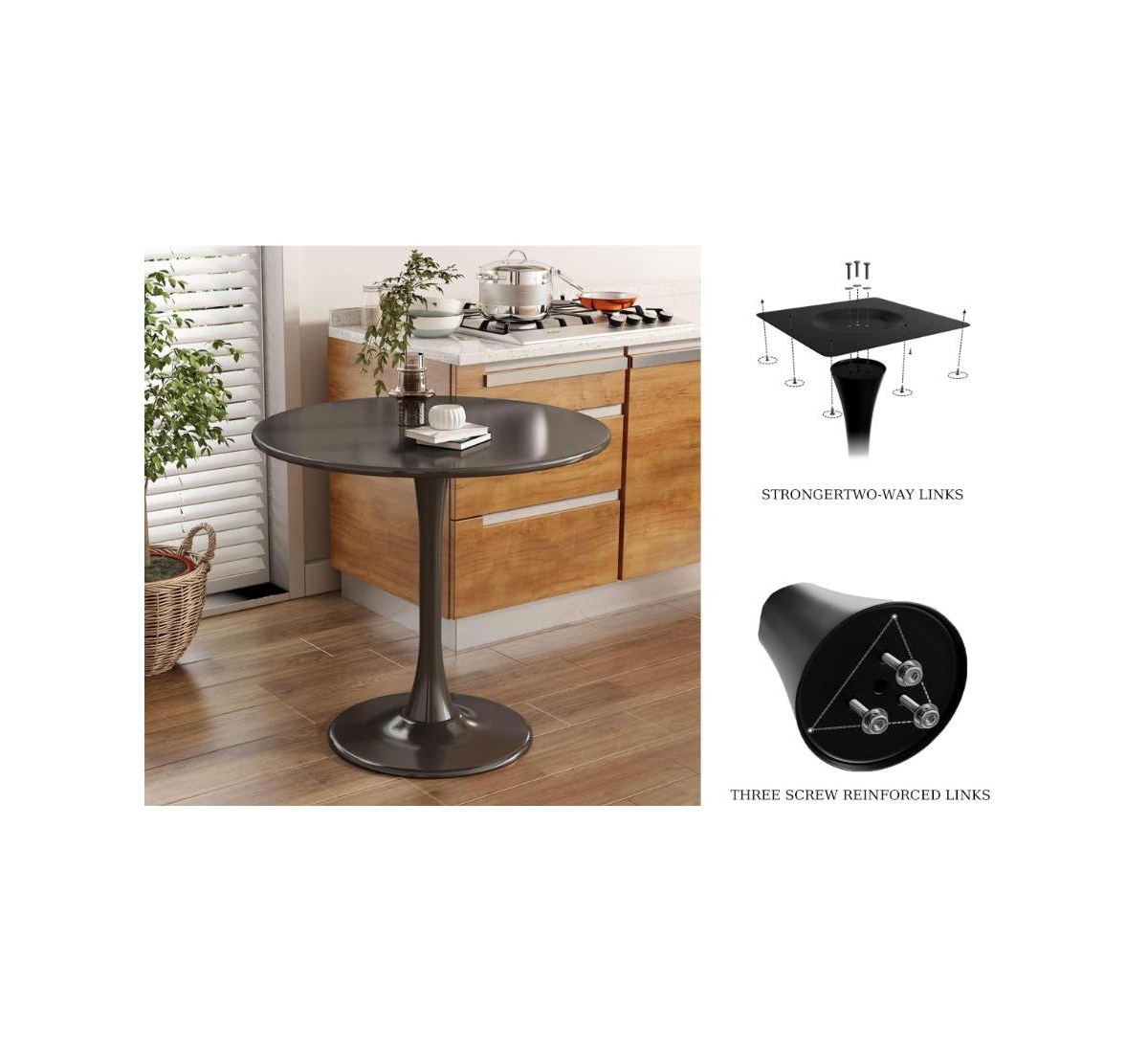 Click here for flynama Modern Round Multi-use Table - Black prices