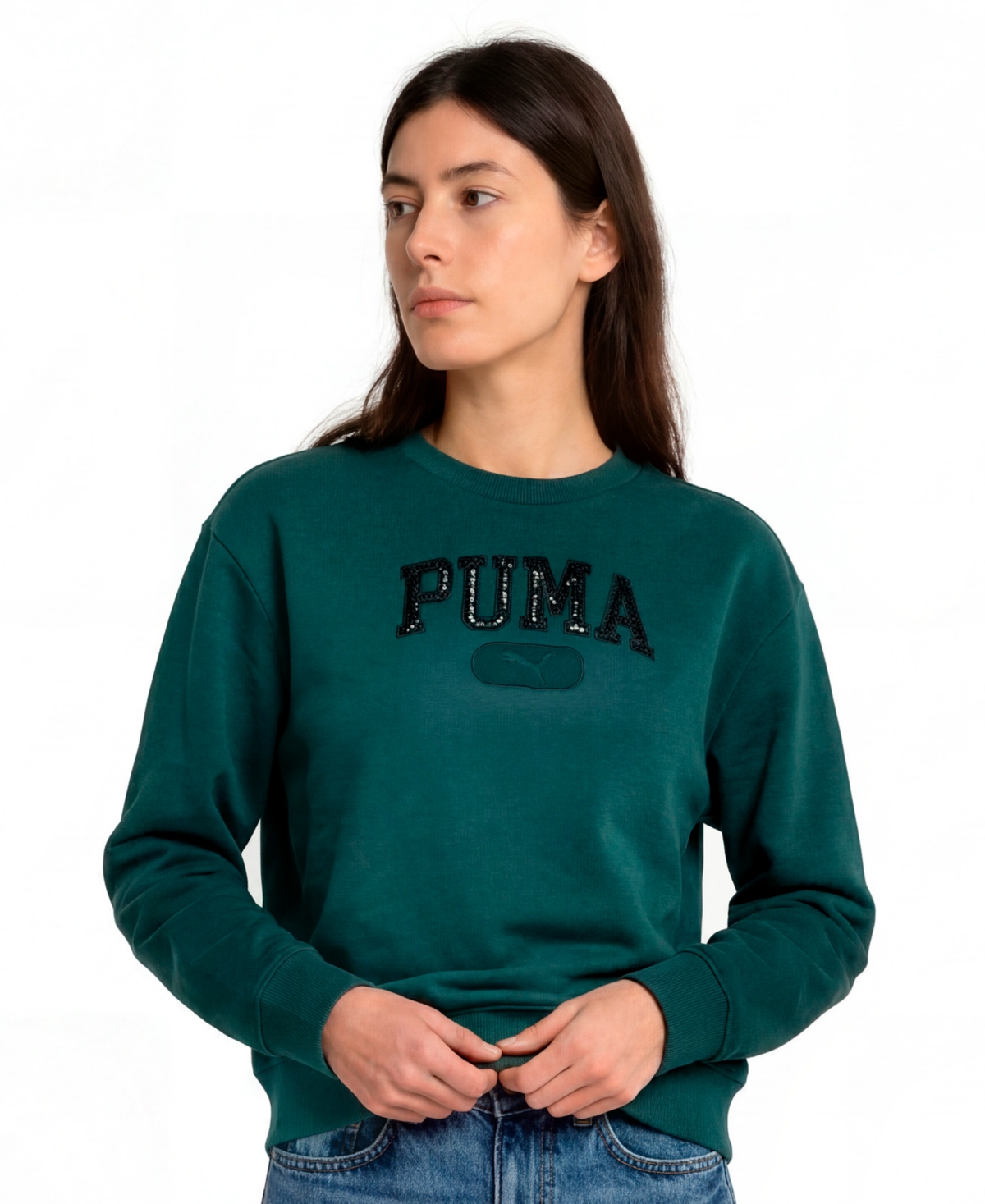 Click here for Puma Womens Ess Elevated Sequin Pullover Sweatshir... prices
