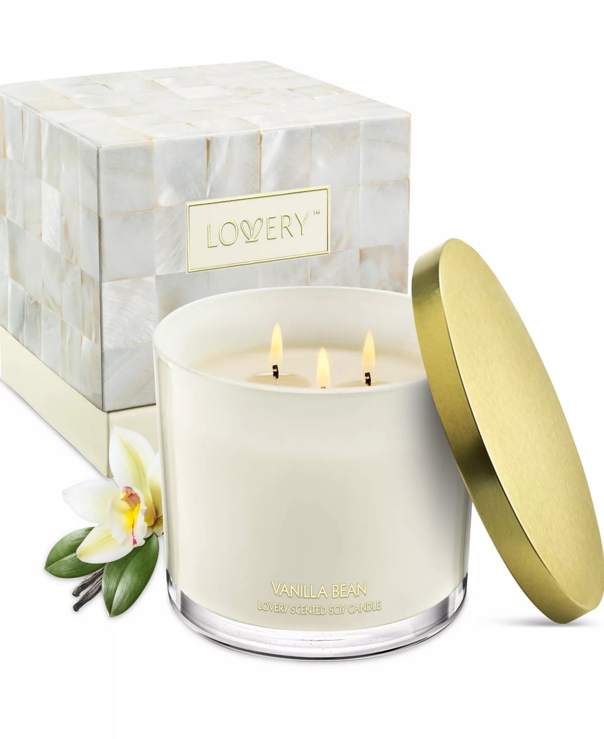 Click here for Lovery Vanilla Bean Home Candle Gift Set  3 Wick D... prices