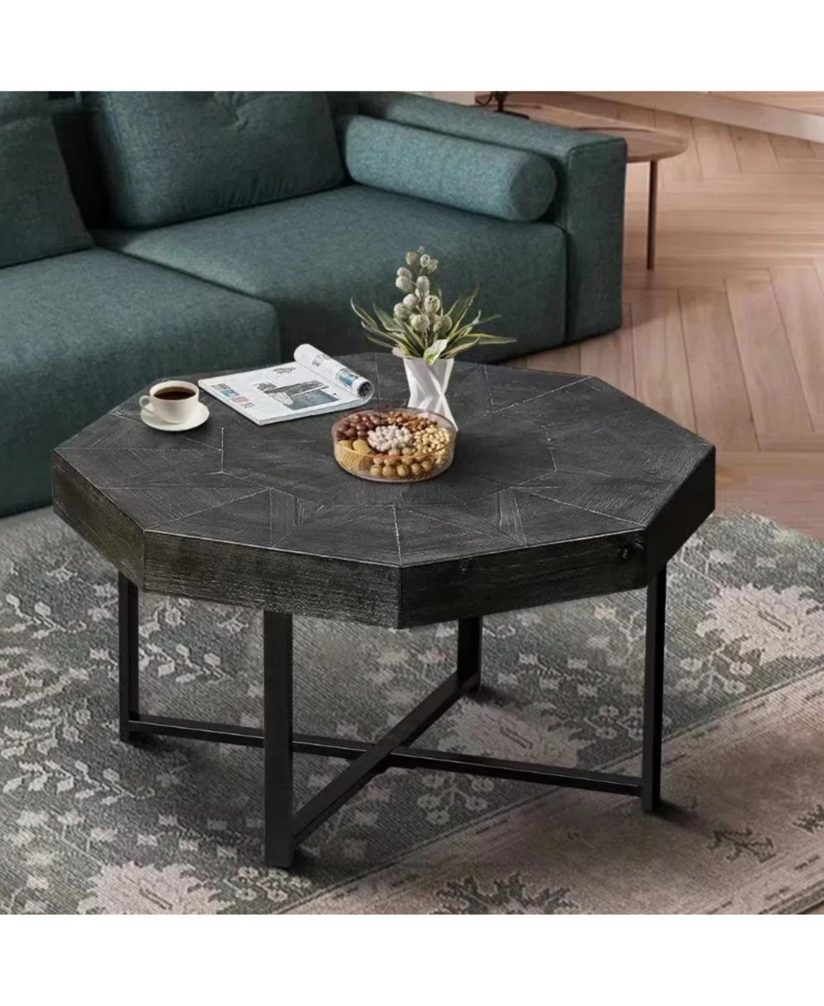 Click here for flynama 30 Inch Octagonal Patchwork Coffee Table -... prices