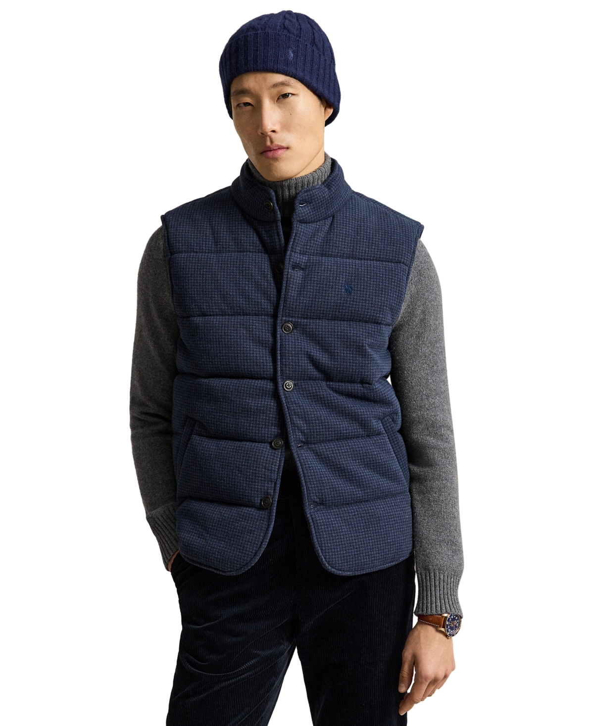 Click here for Polo Ralph Lauren Mens Houndstooth Regular-Fit Est... prices