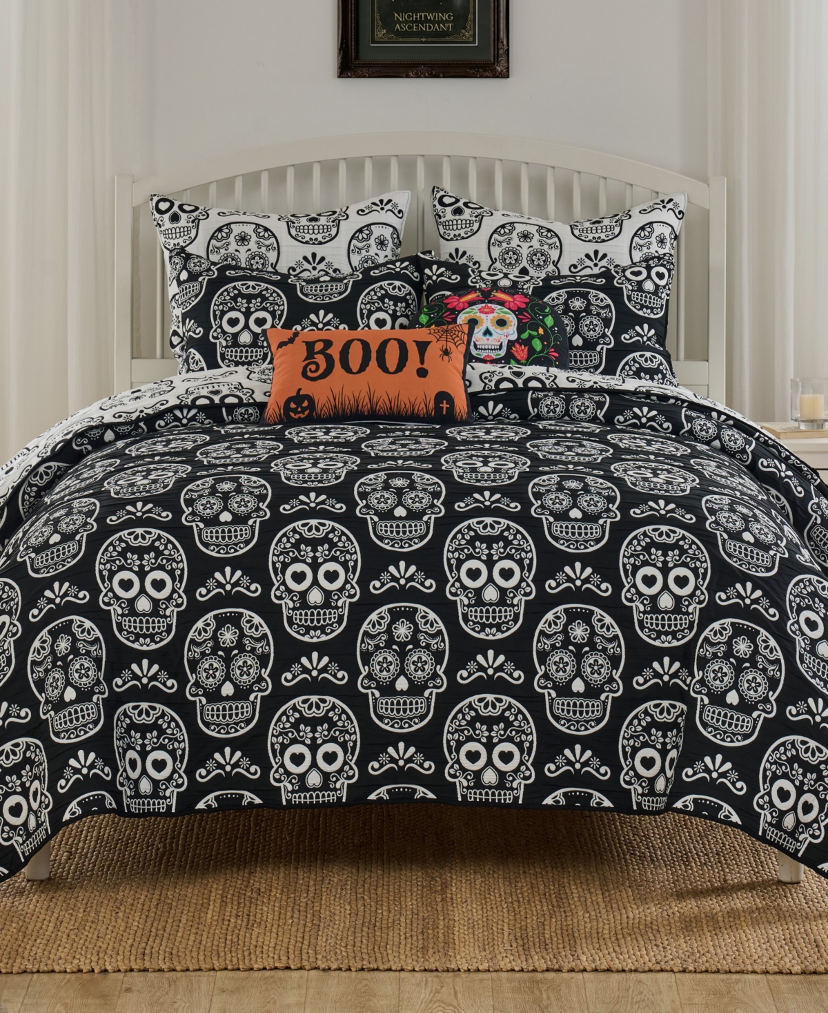Click here for Greenland Home Fashions Sugar Skull Jacquard-Woven... prices