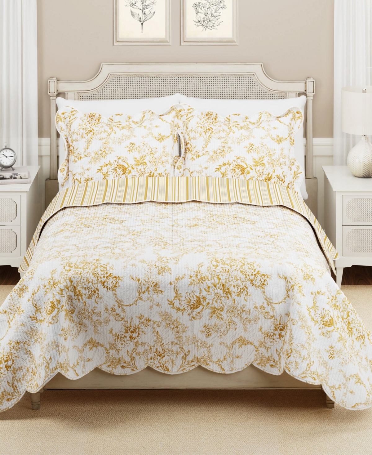 Click here for Modern Heirloom Garden Toile Reversible 3-Piece Qu... prices