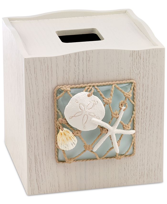 Avanti Seaglass Seashell and Netting Resin Tissue Box Cover - Macy's