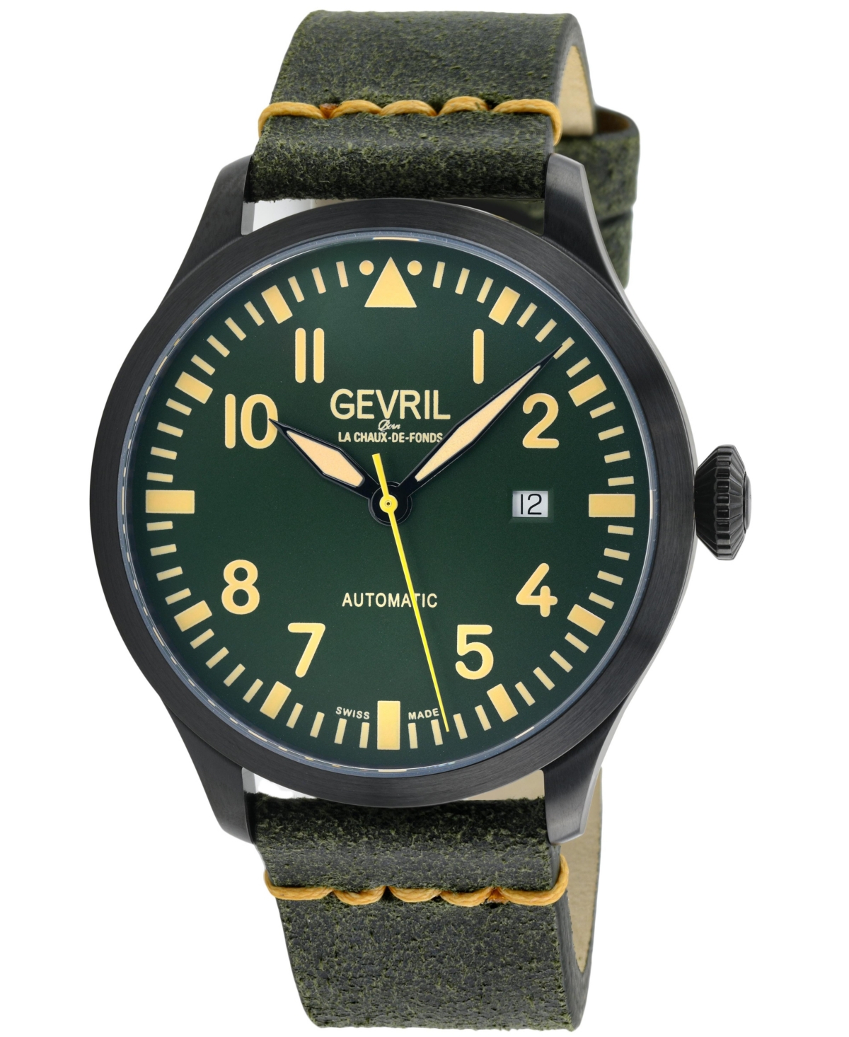 Click here for Gevril Mens Vaughn Swiss Automatic Leather Strap W... prices