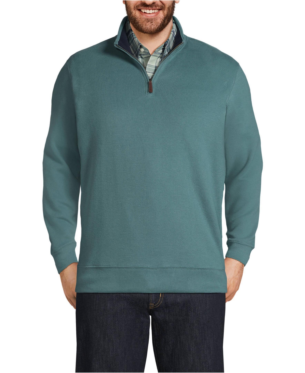 Click here for Lands End Big & Tall Bedford Rib Quarter Zip Sweat... prices