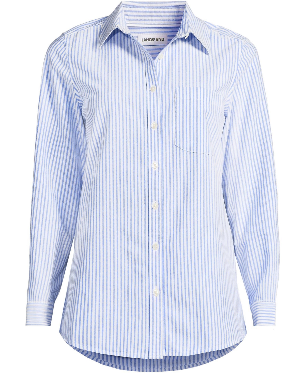 Click here for Lands End Womens Oxford Shirt - White/chicory blue... prices