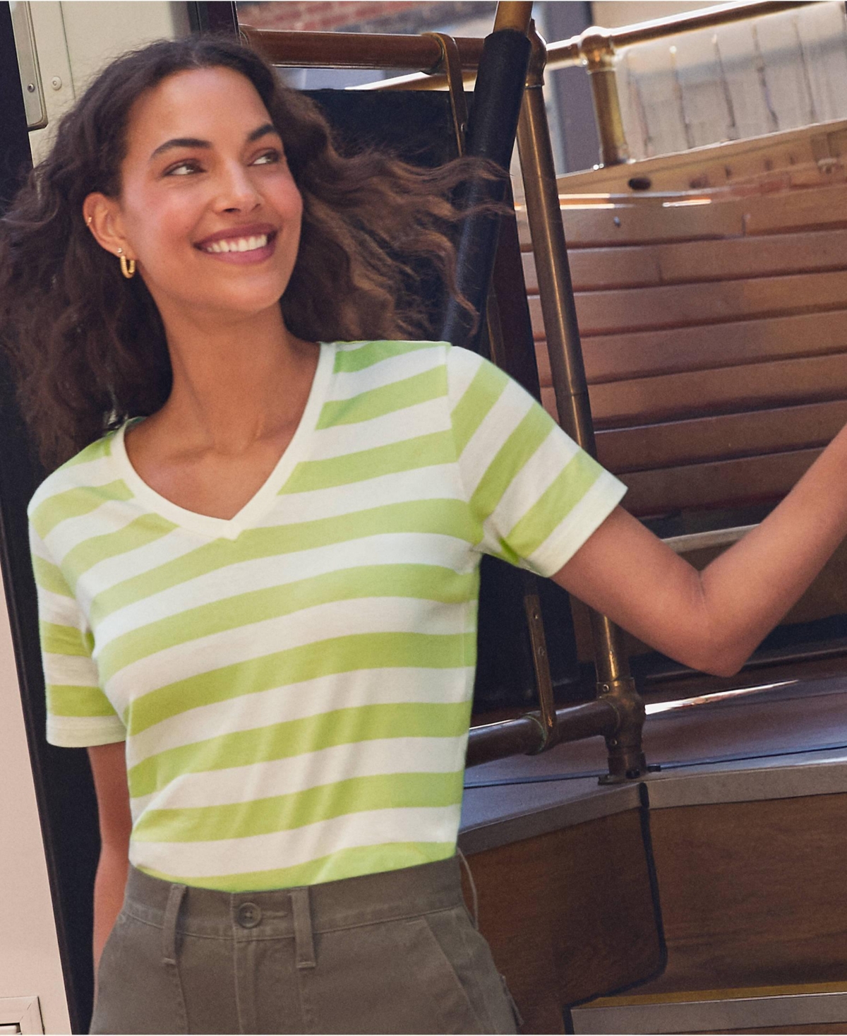 Click here for Lands End Womens Relaxed Supima Cotton V-Neck T-Sh... prices