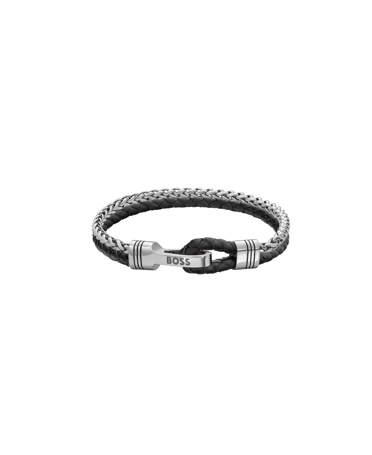 Click here for Hugo Boss Mens Jaxon Stainless Steel Black Leather... prices